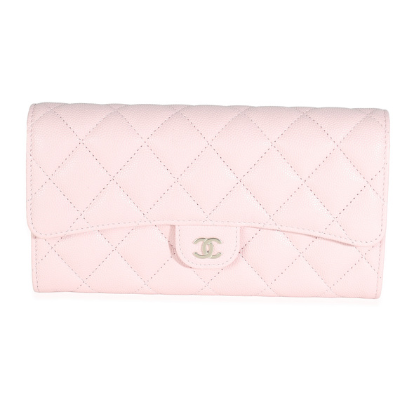 CHANEL | Bags | Chanel 22b Pink Quilted Caviar Long Flap Wallet | Poshmark